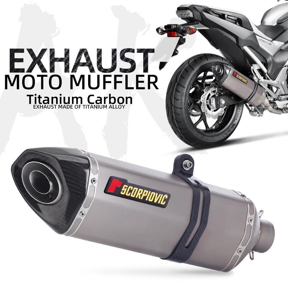 Universal Motorcycle Titanium Alloy Exhaust Pipe 51MM AK Escape ...