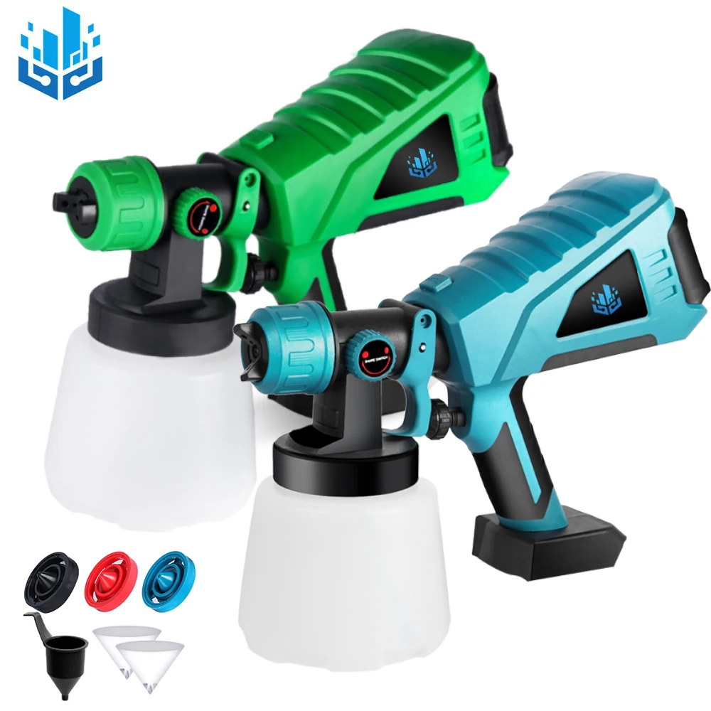 18V-Electric-Spray-Gun-1000ML-Handheld-Cordless-High-Power-Electric ...
