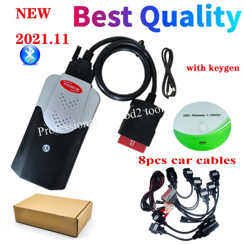 2022 New Vd Tcs Obd Obd2 Diagnostic Tool Bluetooth 2020.23 Keygen Vd ...