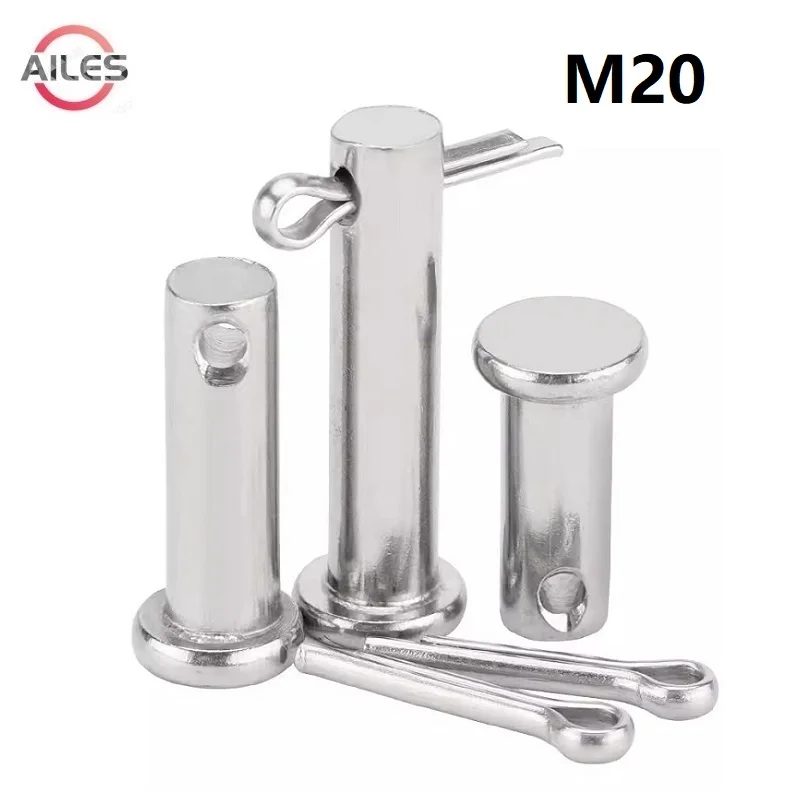 304-Stainless-Steel-M20-Clevis-Pins-with-Hole-and-Split-Cotter-Pins-Set ...