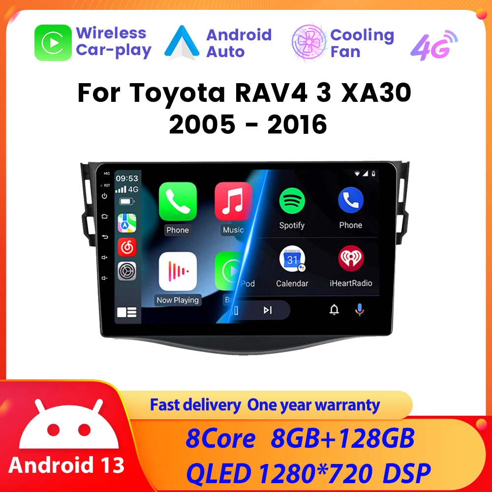 For-Toyota-RAV4-XA30-2005-2013-Stereo-Carplay-Android-auto-Car-Radio-GPS-Navigation-Multimedia ...