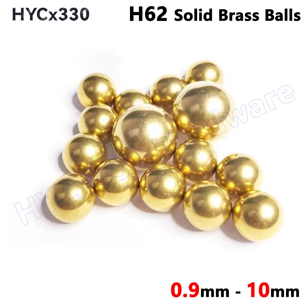 H62 Solid Brass Balls, Precision Metal Bearing Ball, Round Beads 0.9 1 ...
