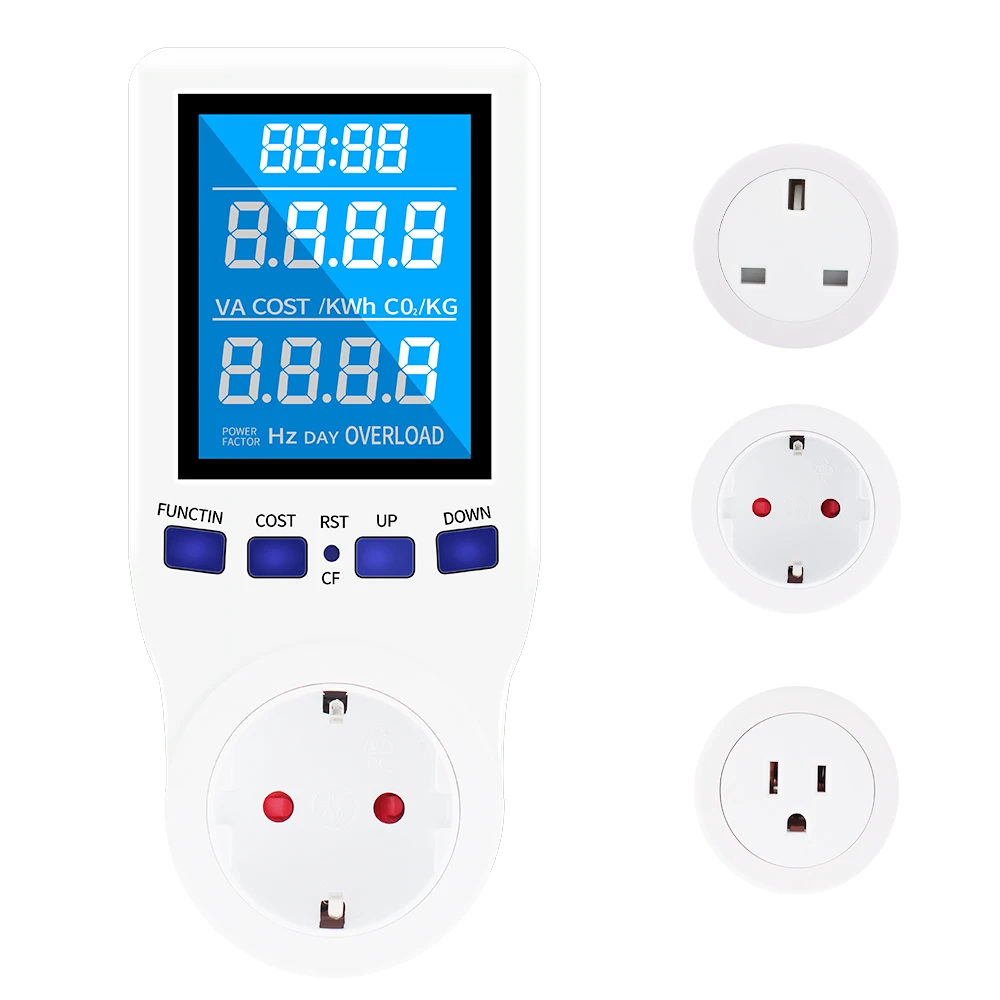 Digital-Power-Meter-Wattmeter-220V-AC-EU-LCD-Socket-Kilowatt-Wattage ...