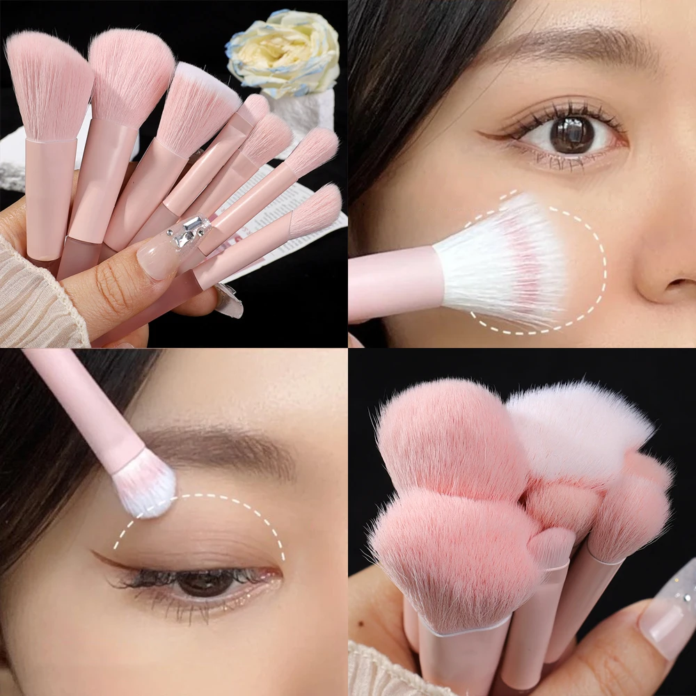 Juego-de-Mini-brochas-de-maquillaje-port-tiles-7-piezas-delineador-de ...