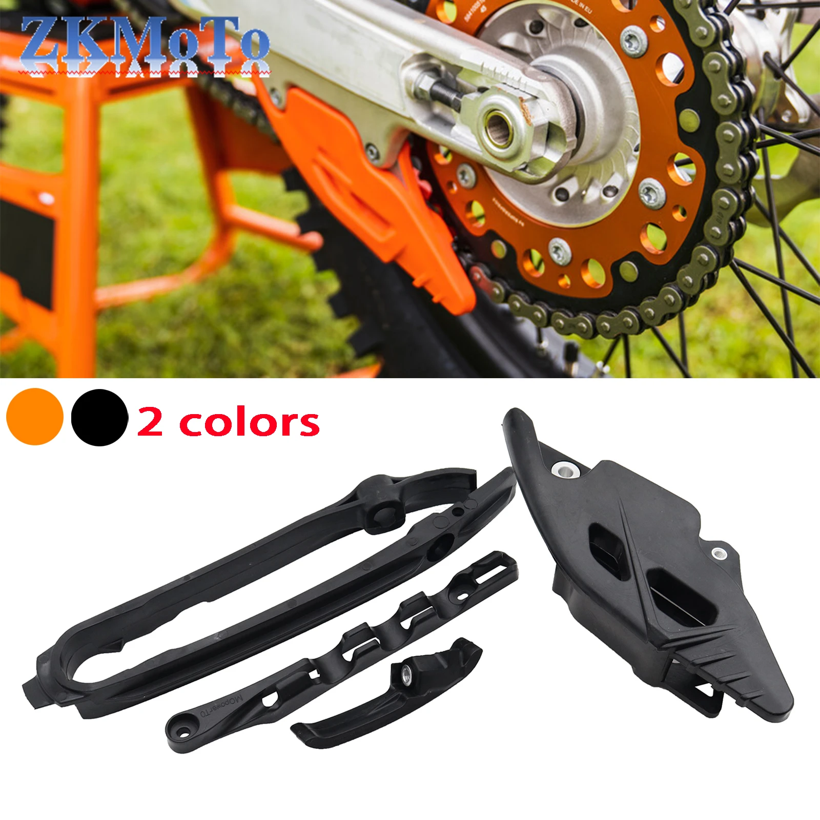 Motorcycle chain guide protector pulley & tubing clamp For KTM SX SXF ...