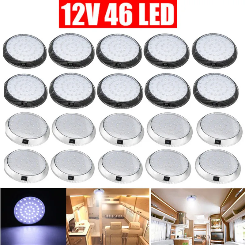 1-10Pcs-46LED-Ceiling-Cabin-Light-12V-Caravan-Campervan-Van-Trailer ...