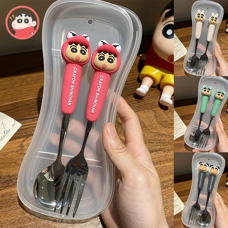 2PCS-set-New-Crayon-Shin-chan-Stainless-Steel-Spoon-Fork-Set-Cute ...