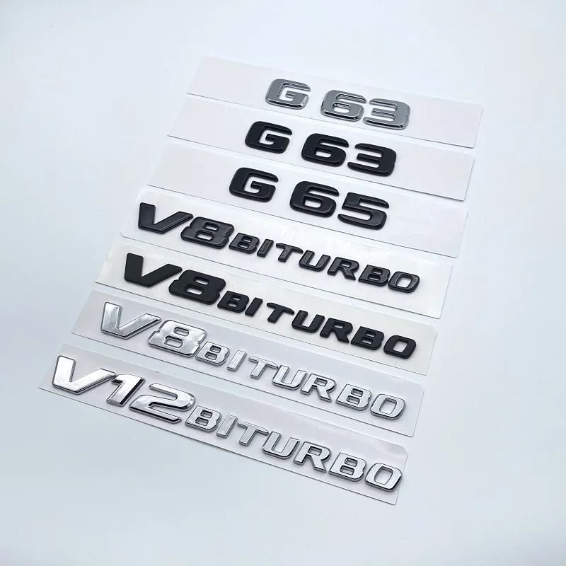 2017 Flat Letters G63 G65 V8 Biturbo V12 Biturbo Emblem for Mercedes ...
