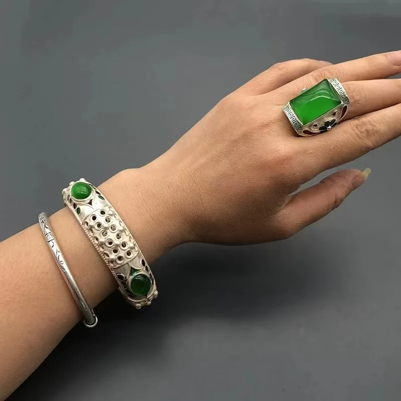 Lunastar-Miao-Jewelry-Miao-Silver-Bracelet-Ring-Set-Jade-Women-Men ...