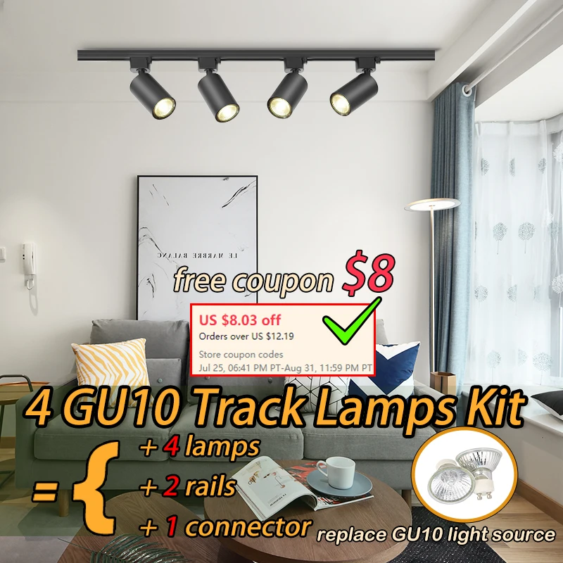 gu10-track-light-Kit-Smart-home-Spotlights-gu10-bulb-dimmable-Rail ...