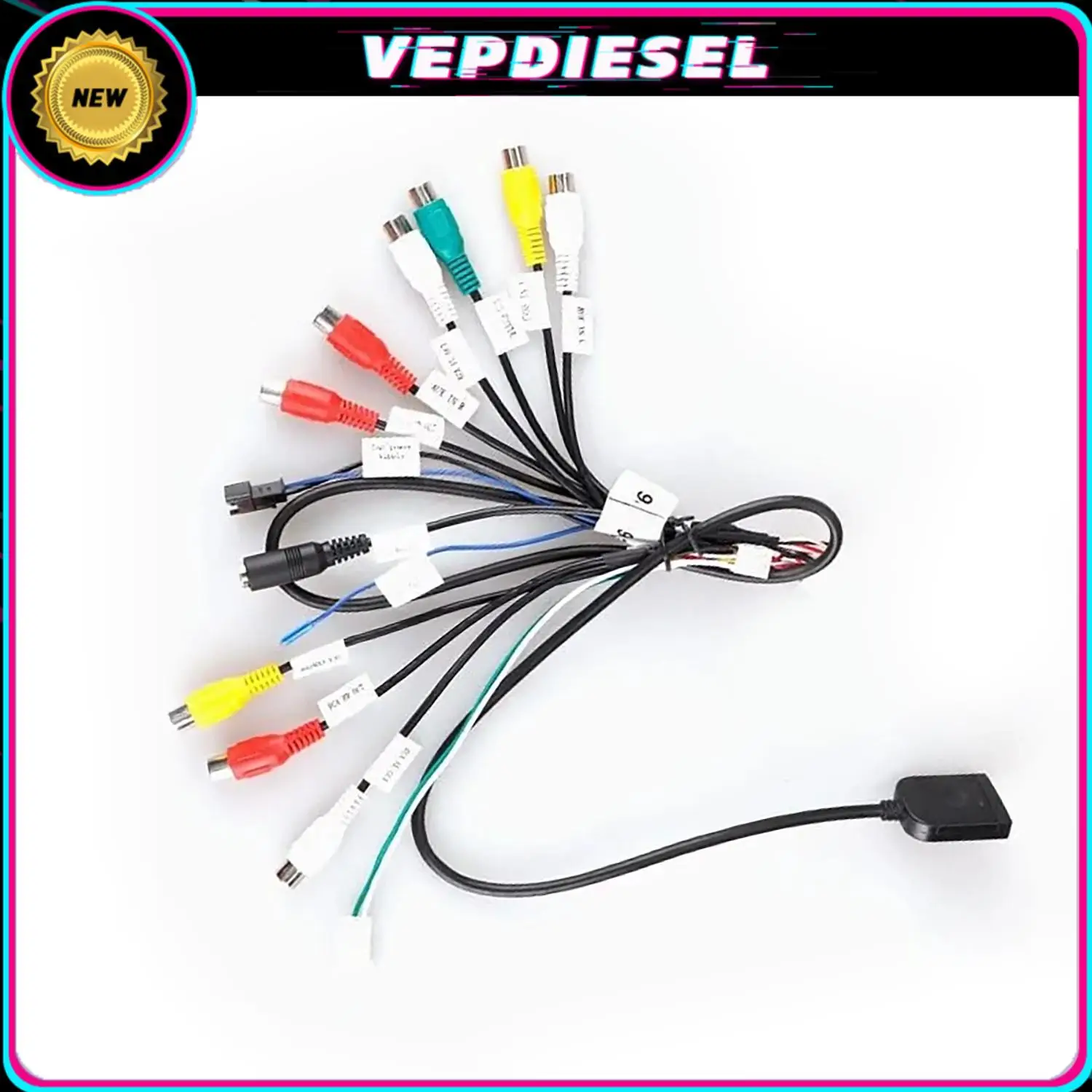 New-20-Pin-Plug-RCA-Output-Cable-W-Fan-Connector-Microphone-Audio-Video ...