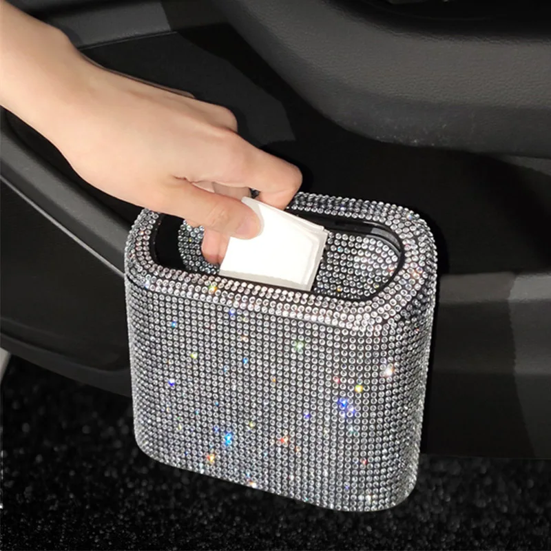 Glitter-Trash-Can-Auto-Supplies-Storage-Box-Garbage-Grabber-Bling ...