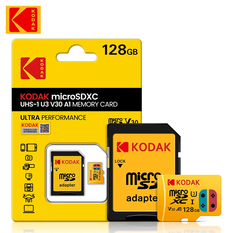 KODAK-Micro-SD-Card-with-Card-Reader-Adapter-64GB-128GB-256GB-UP-TO ...