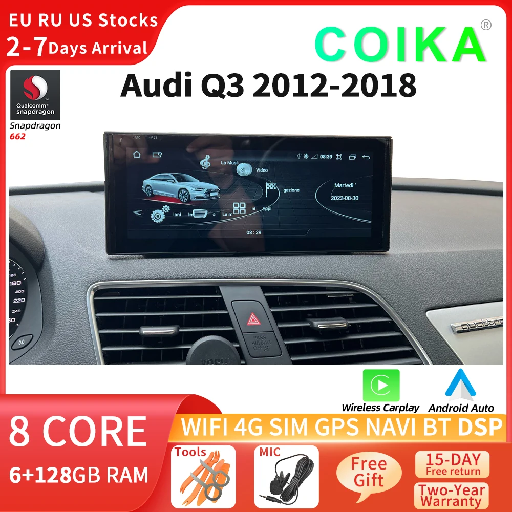 Jogador Dos Multimédios Do Carro Do Sistema De Android 10 Para Audi Q3 ...