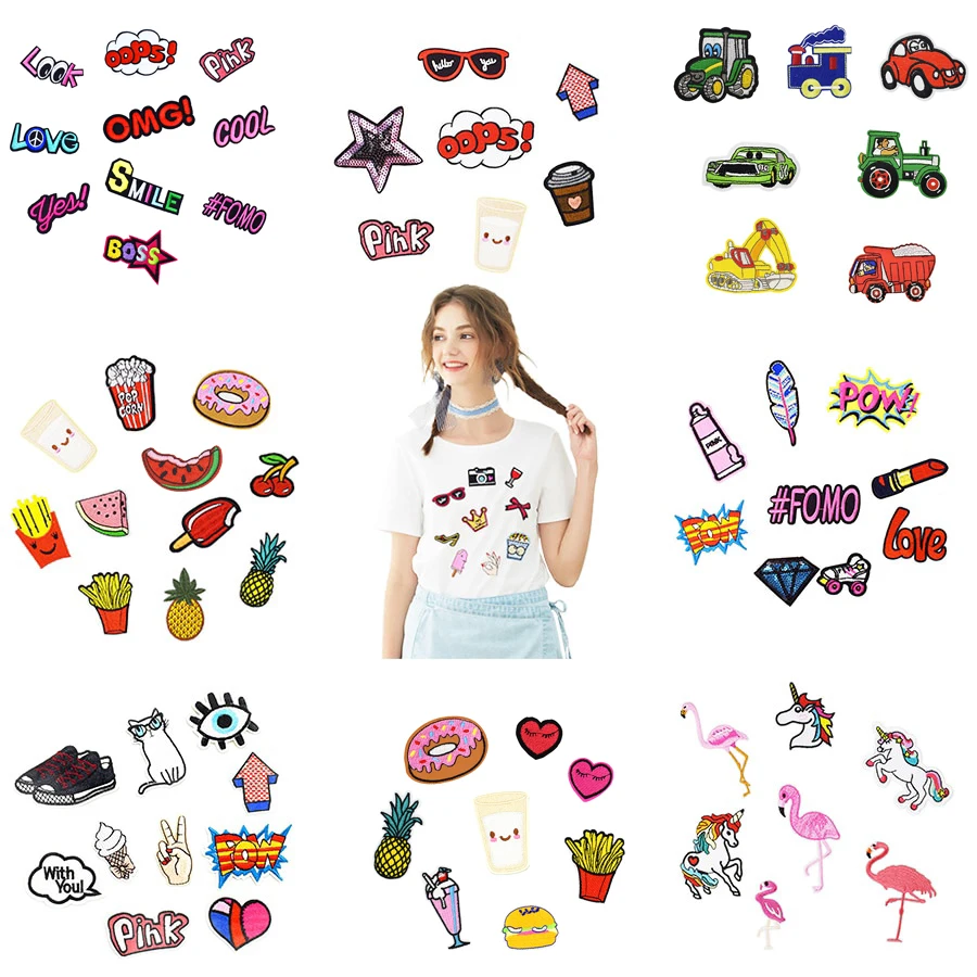 Embroidery Patches Iron On Sew Applique Badge Stripes Alien Patches For ...