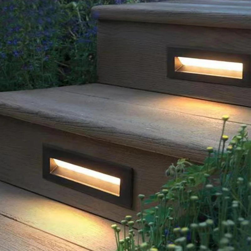 Modern-led-outdoor-building-wall-lamp-step-stair-rectangle-inground ...