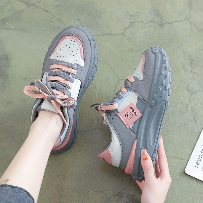 Athletic Lace Up Sneakers Running Sports Low Women Footwear High on ...