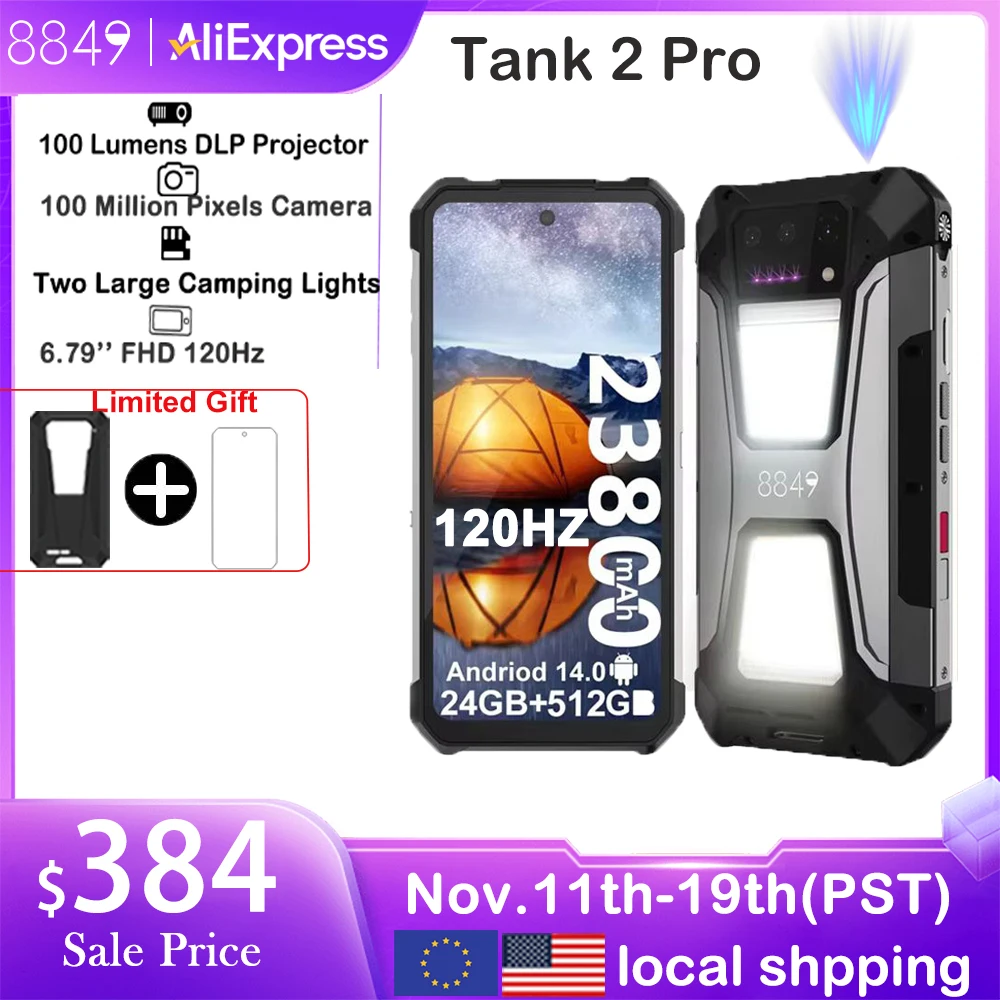8849 Tank 2 PRO Rugged Smartphone with Projector 16GB 256GB Mobile ...