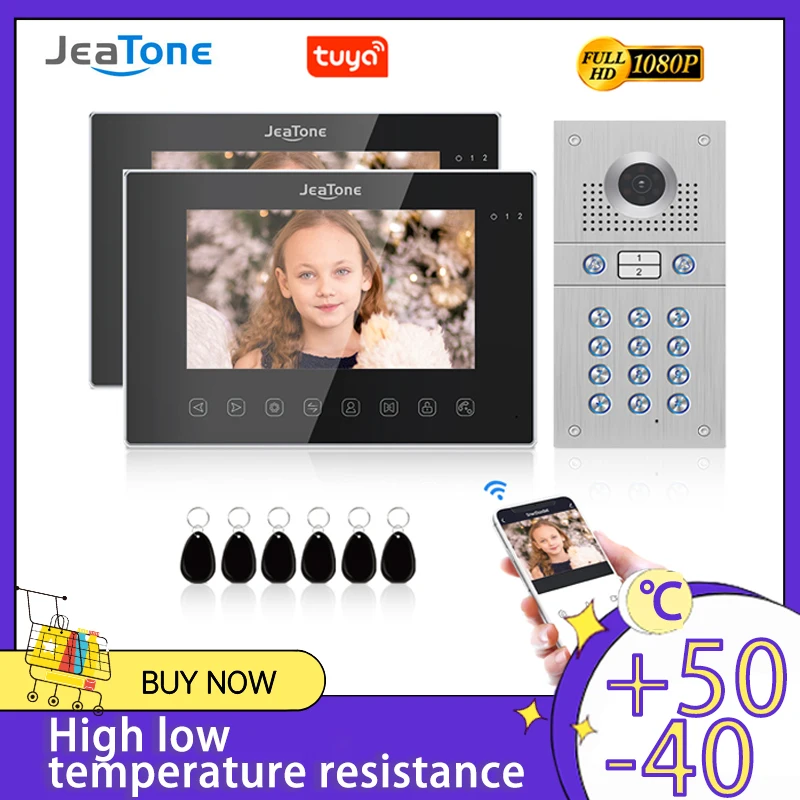 Jeatone-WiFi-Tuya-Smart-Video-Door-Phone-Video-Intercom-Code-Keypad ...