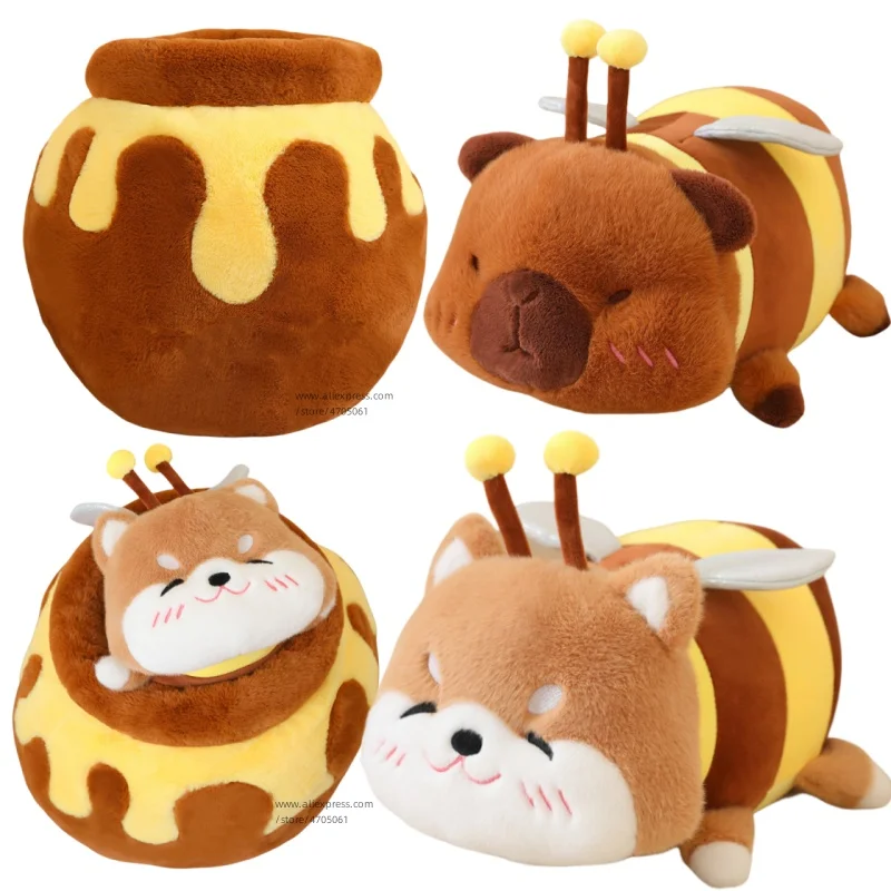 Cosplay-Bee-Capybara-In-Honey-Jar-Plush-Toy-Stuffed-Fly-Wings-Shiba-Inu ...
