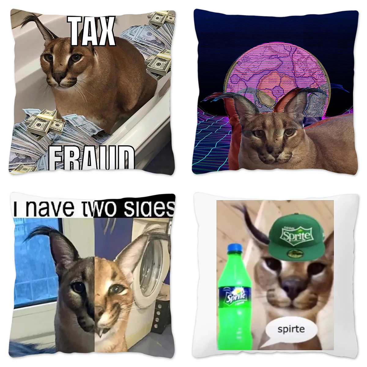 Floppa-Juste de coussin mème 40x40,décoration de maison,drôle,chat ...