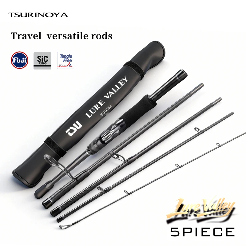 TSURINOYA LURE VALLEY Travel rod 5 Section Expedition Fishing Rod 1.98m ...