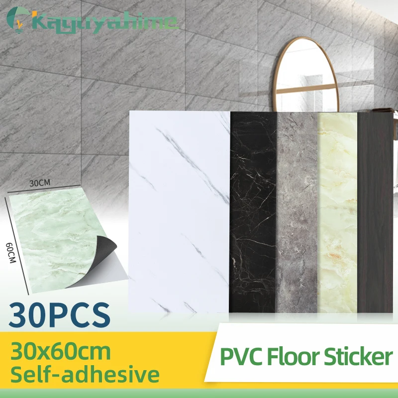 KPS-30Pcs-lot-60-30cm-Waterproof-PVC-Marble-Floor-Sticker-3D-Wallpaper ...