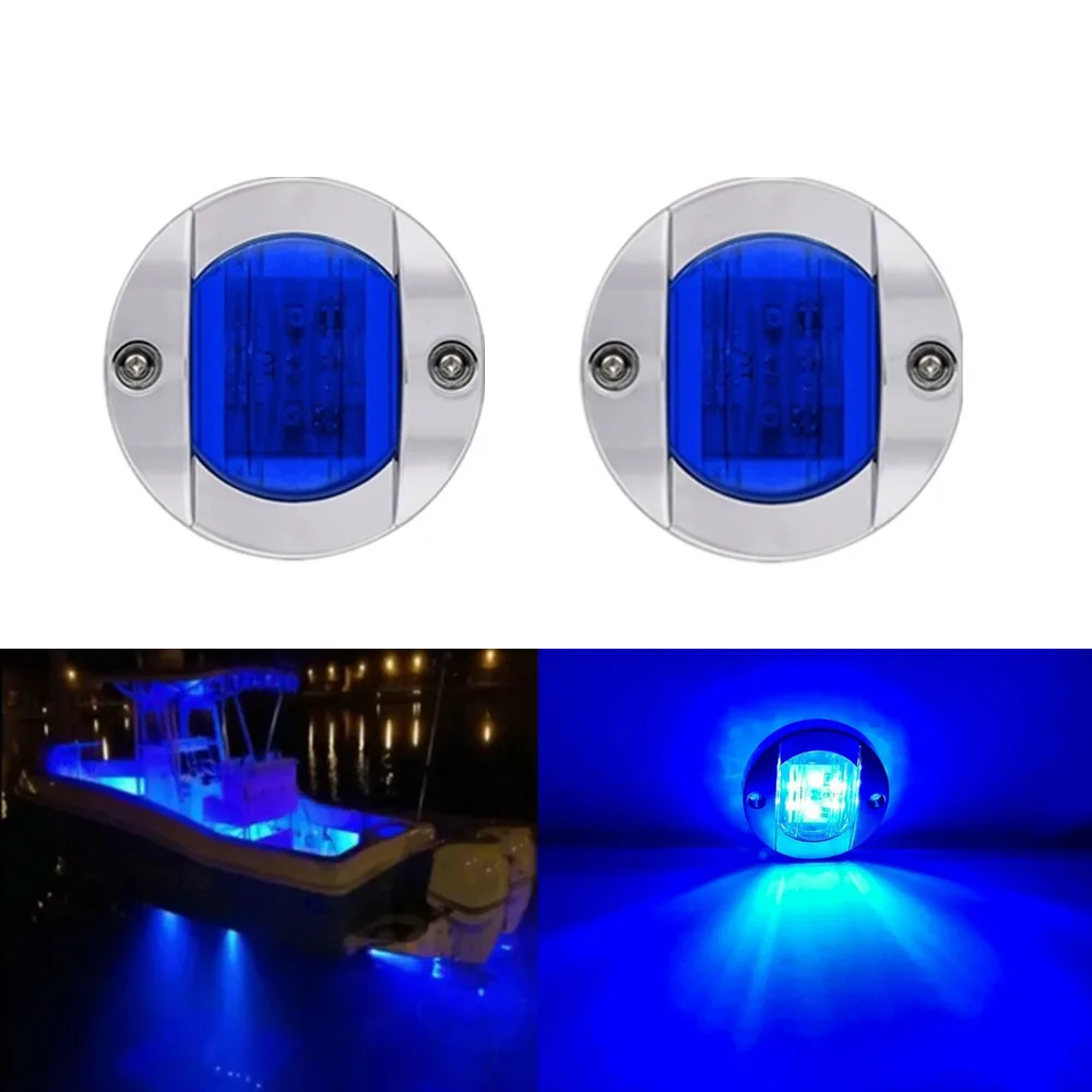 2PCS DC 12V Blue Navigation Boat Marine Light LED Stern Light Yacht ...