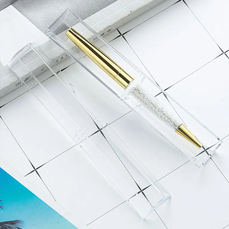 24Pcs-Pen-Boxes-Plastic-Transparent-Case-Pen-Holder-Gift-Crystal-Pen ...