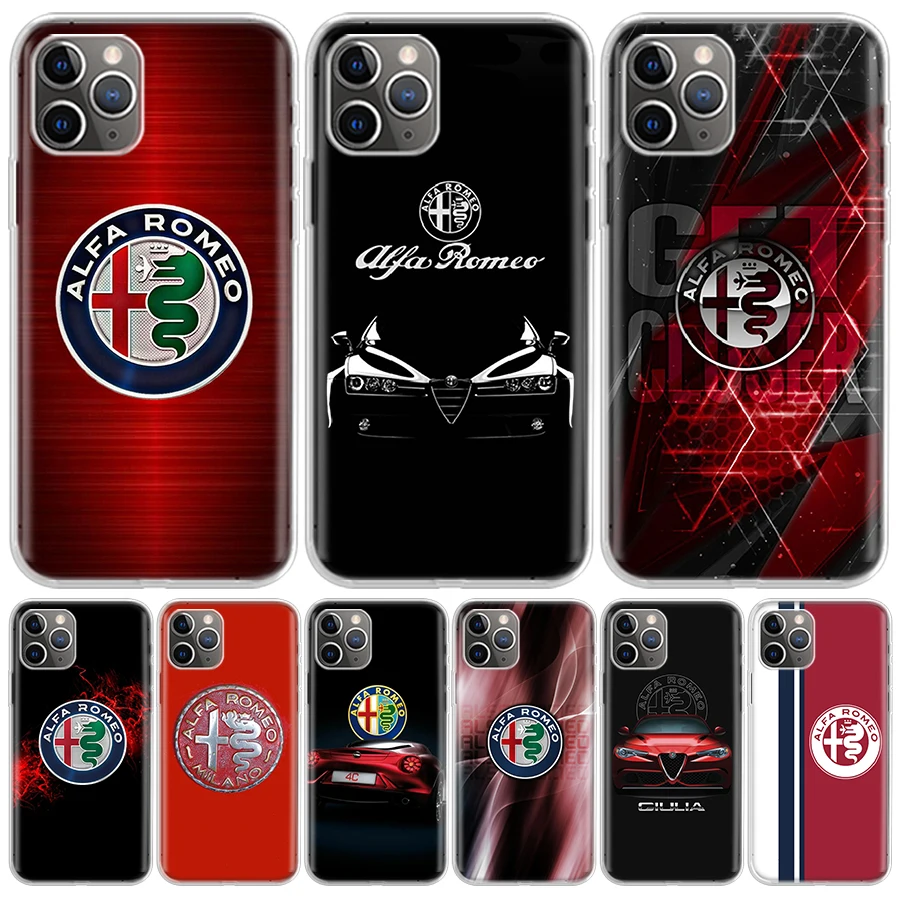 Luxo alfa romeo para iphone 11 13 14 pro max 12 mini caso de telefone x ...