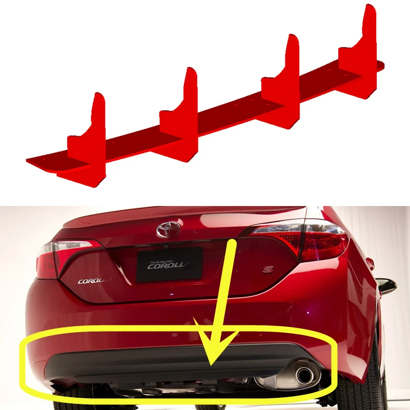 For-Toyota-Corolla-American-Version-2014-2019-Year-Rear-Diffuser-Bumper ...