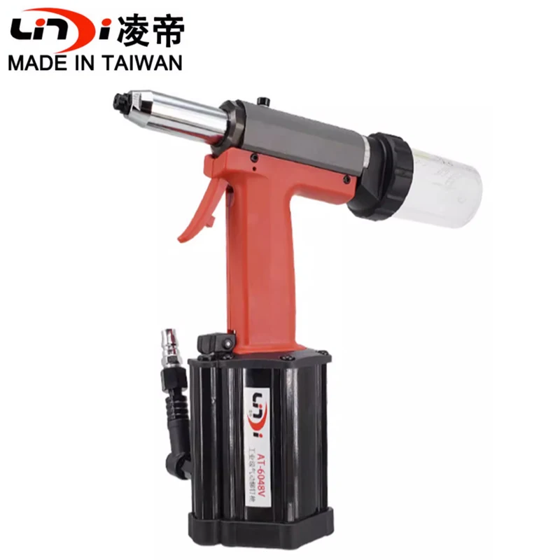 Lingdi AT-6048V 자체 흡입 공압 리벳 건, 6.4 풀 네일 건, 스테인레스 스틸 풀 네일 리벳 건, 리벳팅 도구 ...