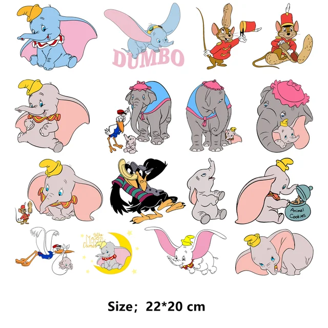 Disney DUMBO iron on patches vinyl stickers DIY children custom patch ...