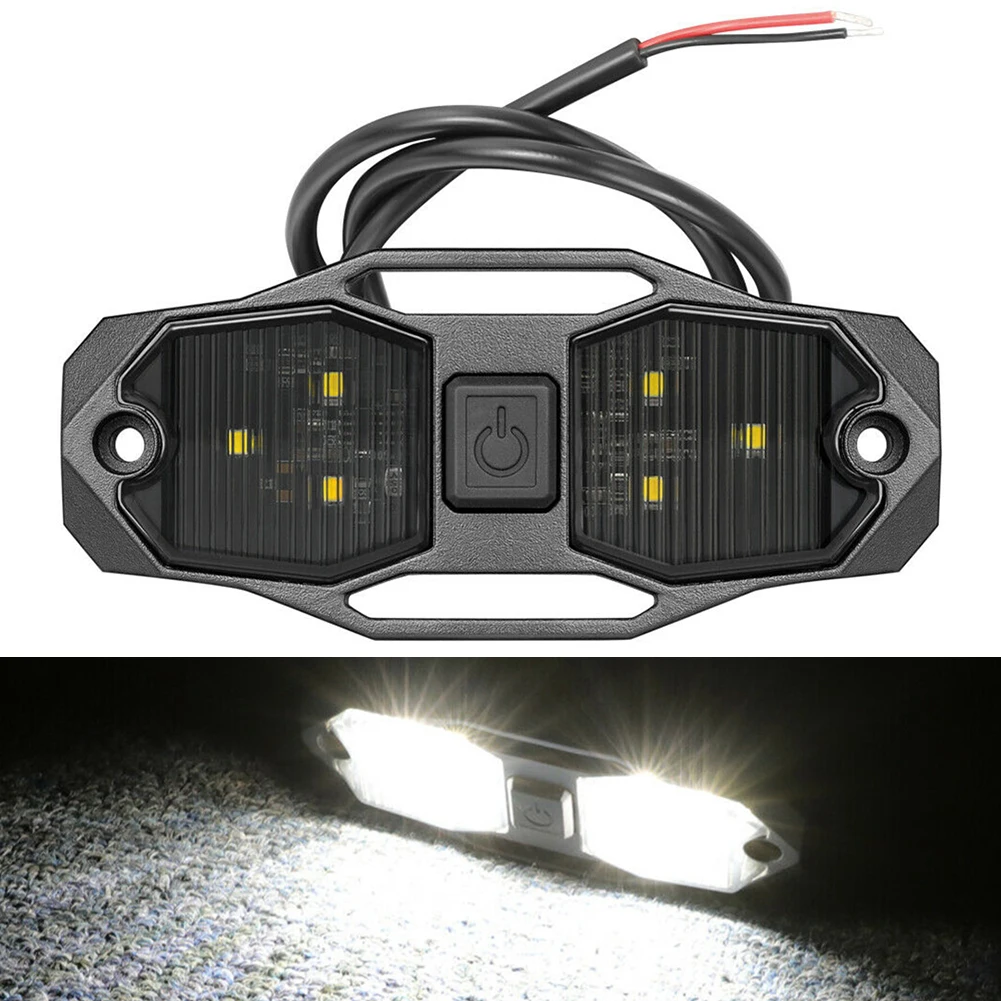 White-Roll-Bar-Mount-LED-Dome-Light-Rock-Light-W-Switch-For-Polaris-RZR ...