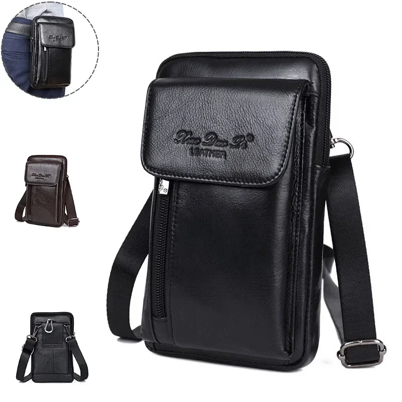 Genuine Leather Men Small Messenger Shoulder Bag High Quality Cell ...