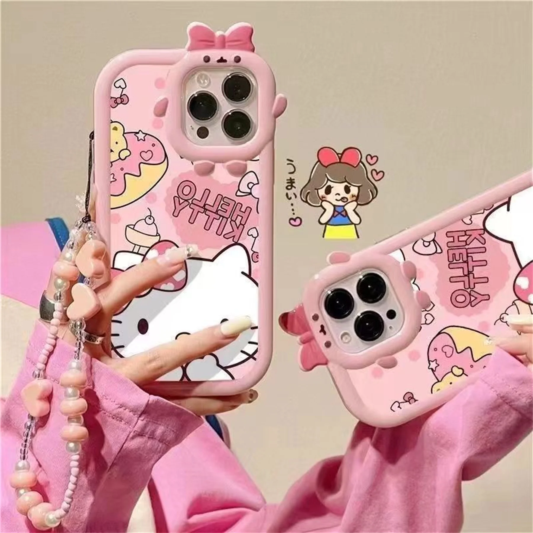 Cartoon-Sanrio-Hello-Kitty-Donut-Cute-Little-Monster-Phone-Case-For ...