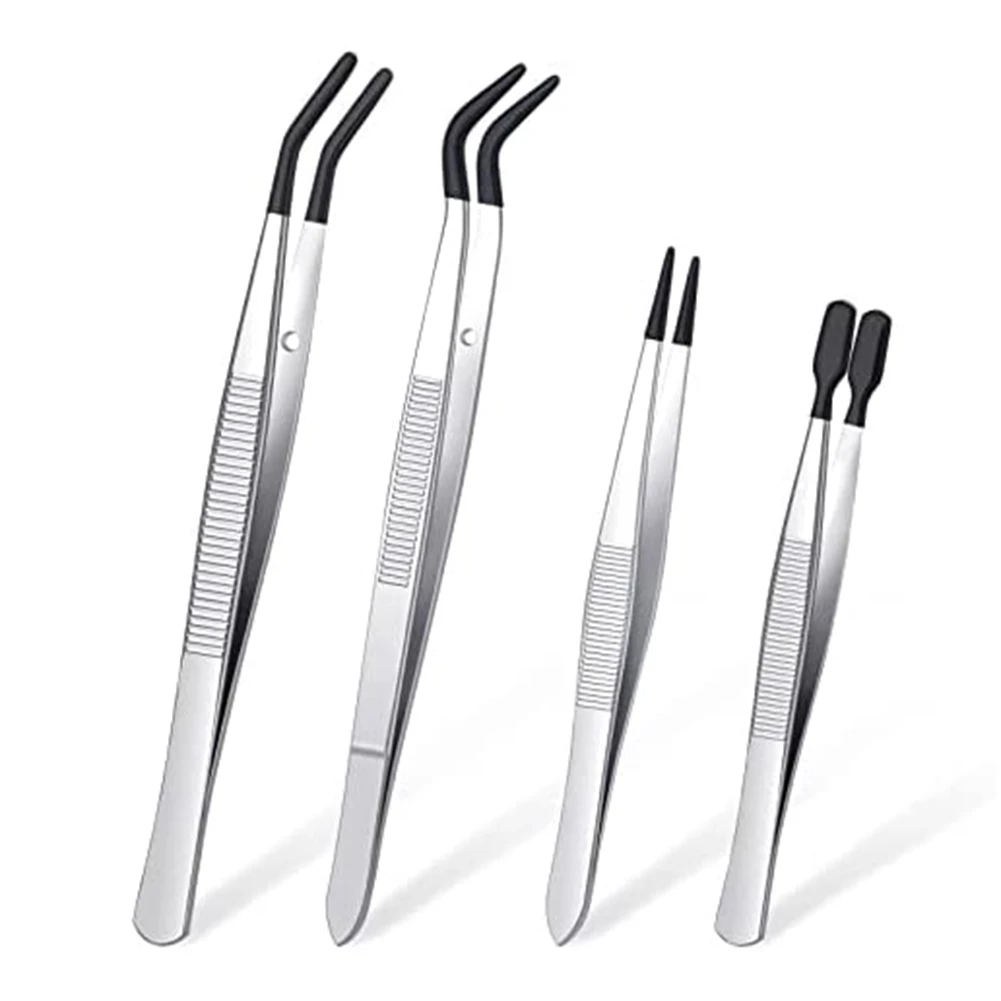 4-Pieces-Tweezers-Set-with-Rubber-Tips-Tweezers-PVC-Coated-Tweezers ...