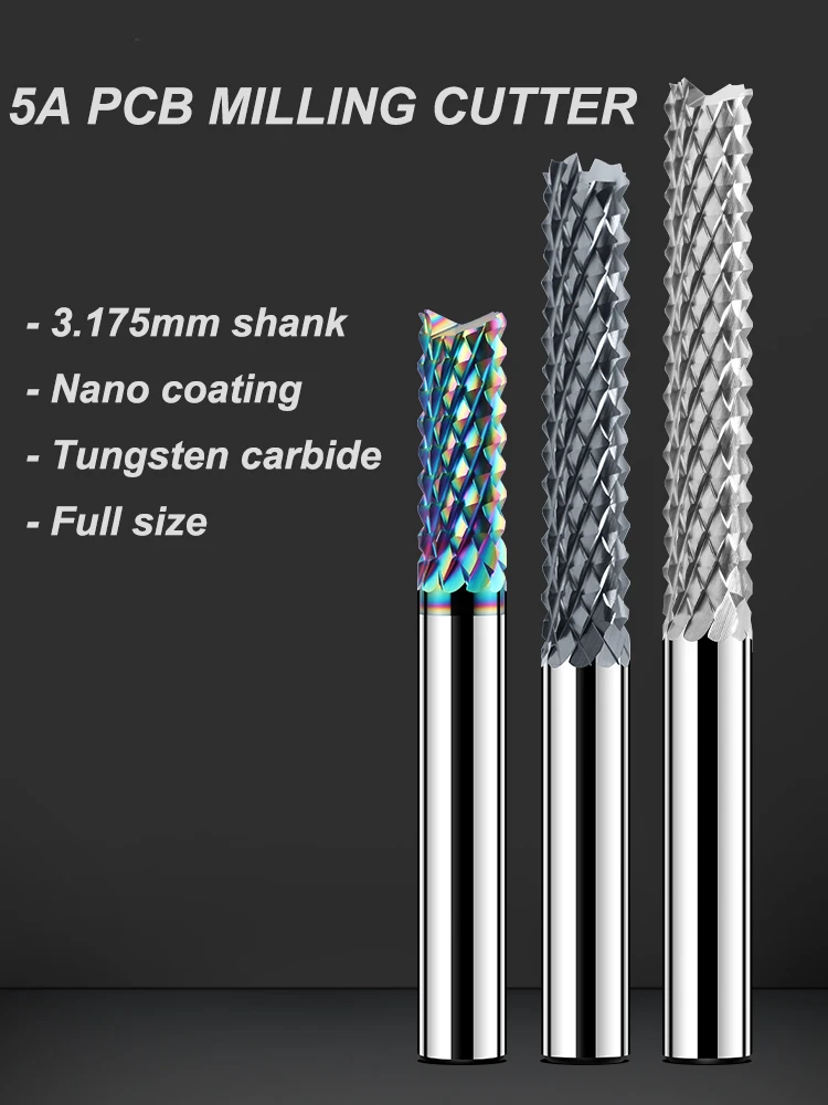 10pc 5A Carbide Milling Cutter Frezy CNC Router Bit Corn End Mill 3 ...