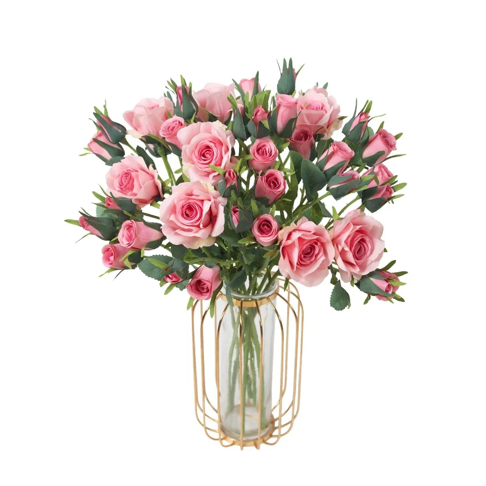 Simulated-Flower-5-Heads-Korean-Rose-Bouquet-Buds-Rose-Artificial ...