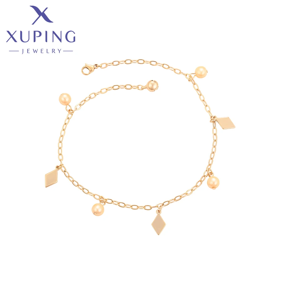 Xuping Jewelry Fashion Trendy Bead Gold Color High Quality 27cm Anklet ...