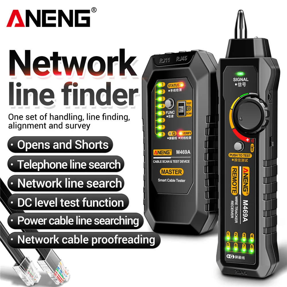 스마트 네트워크 케이블 테스터 Rj45 Rj11 Lan 케이블 테스터 파인더 와이어 트래커 수신기 네트워킹 도구 네트워크