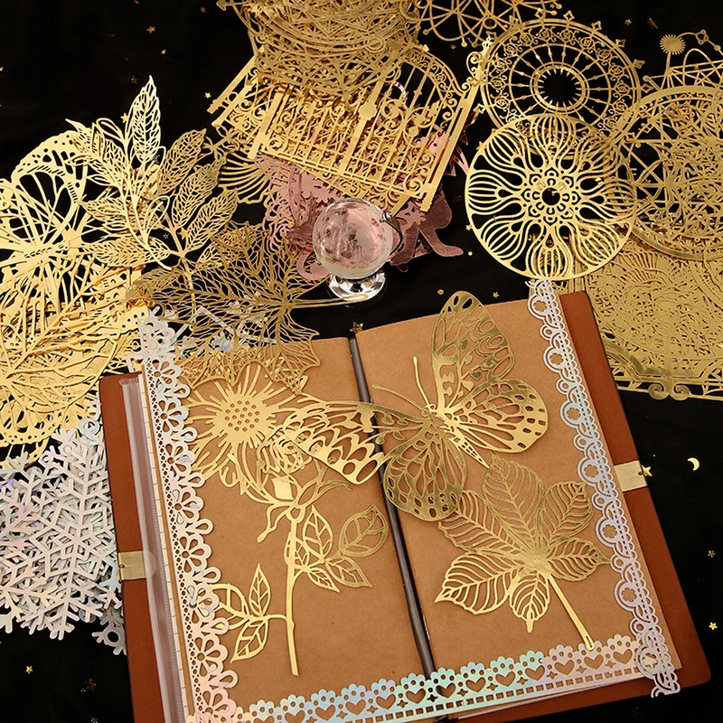 10-pcs-Diy-Scrapbooking-paper-Bronzing-Lace-Decoration-paper-Hollow ...