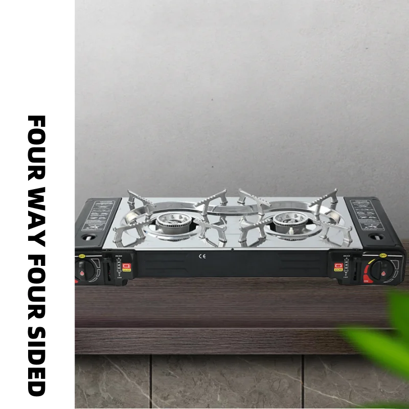 Outdoor Portable Dual Head Stove Card Type Outdoor Barbecue Stove ...