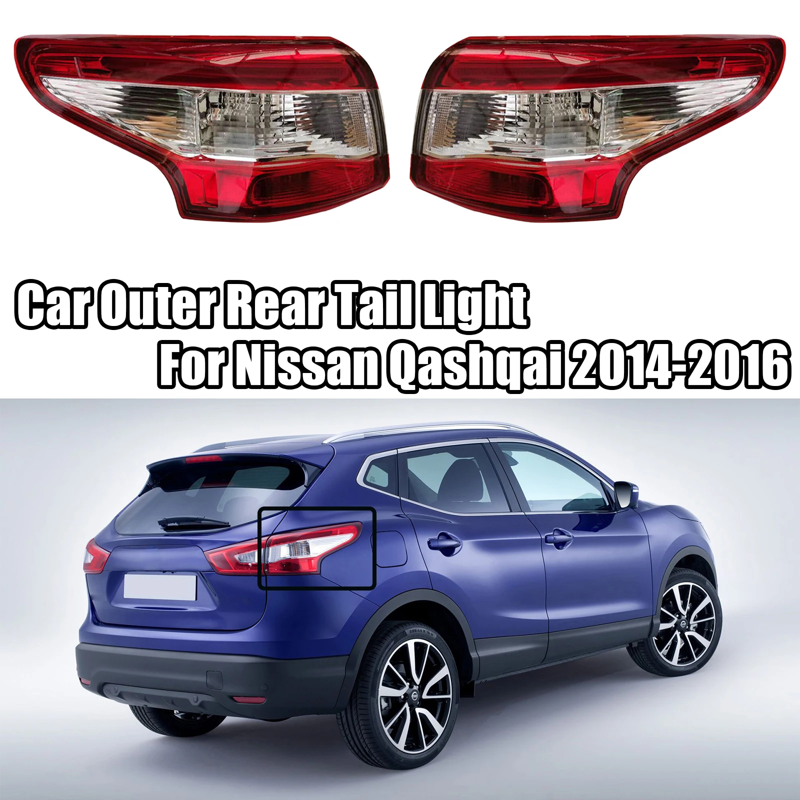 For-Nissan-Qashqai-J11-2014-2016-Car-Rear-Turn-Signal-Tail-Light-Outer ...