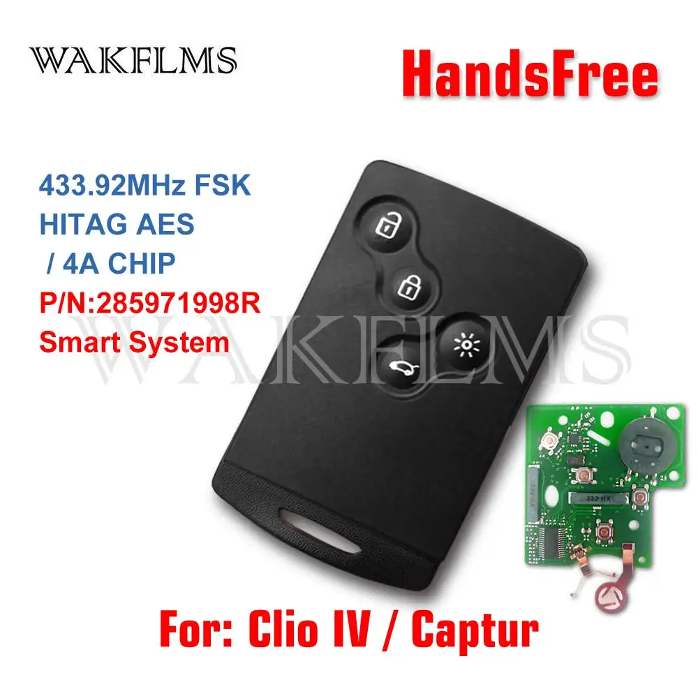 4 Buttons 433MHz 4A Chip Passive Keyless Go / Entry Remote Car Key ...