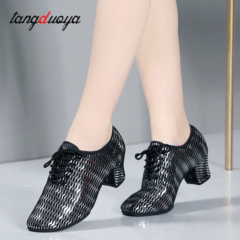 Women-Shiny-Modern-Dance-Shoes-Silver-Glitter-Ballroom-Shoes-Ladies ...