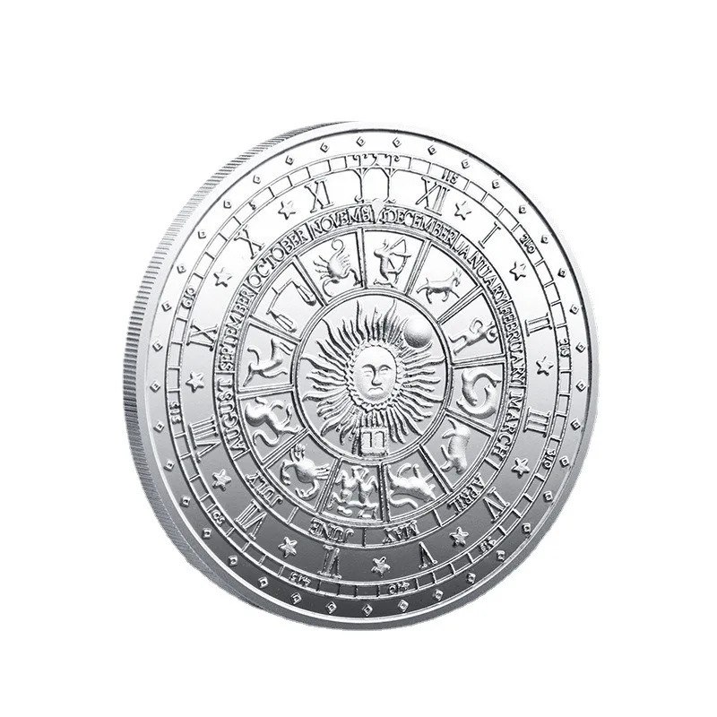 Sun-God-Colored-Twelve-Constellations-Coins-Zodiac-Divination ...