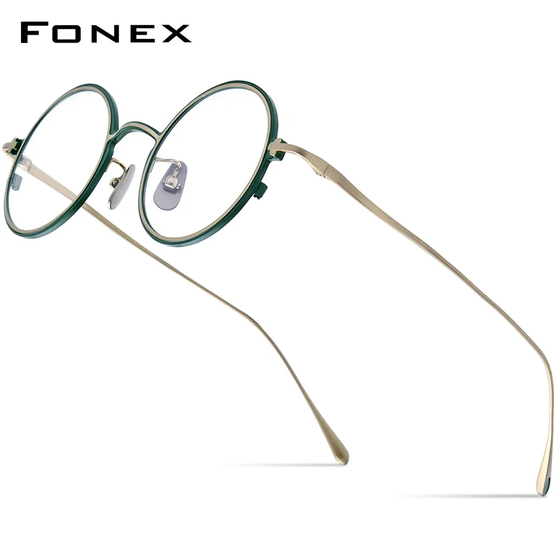 FONEX-Pure-Titanium-Glasses-Frame-para-homens-e-mulheres-culos-retr ...