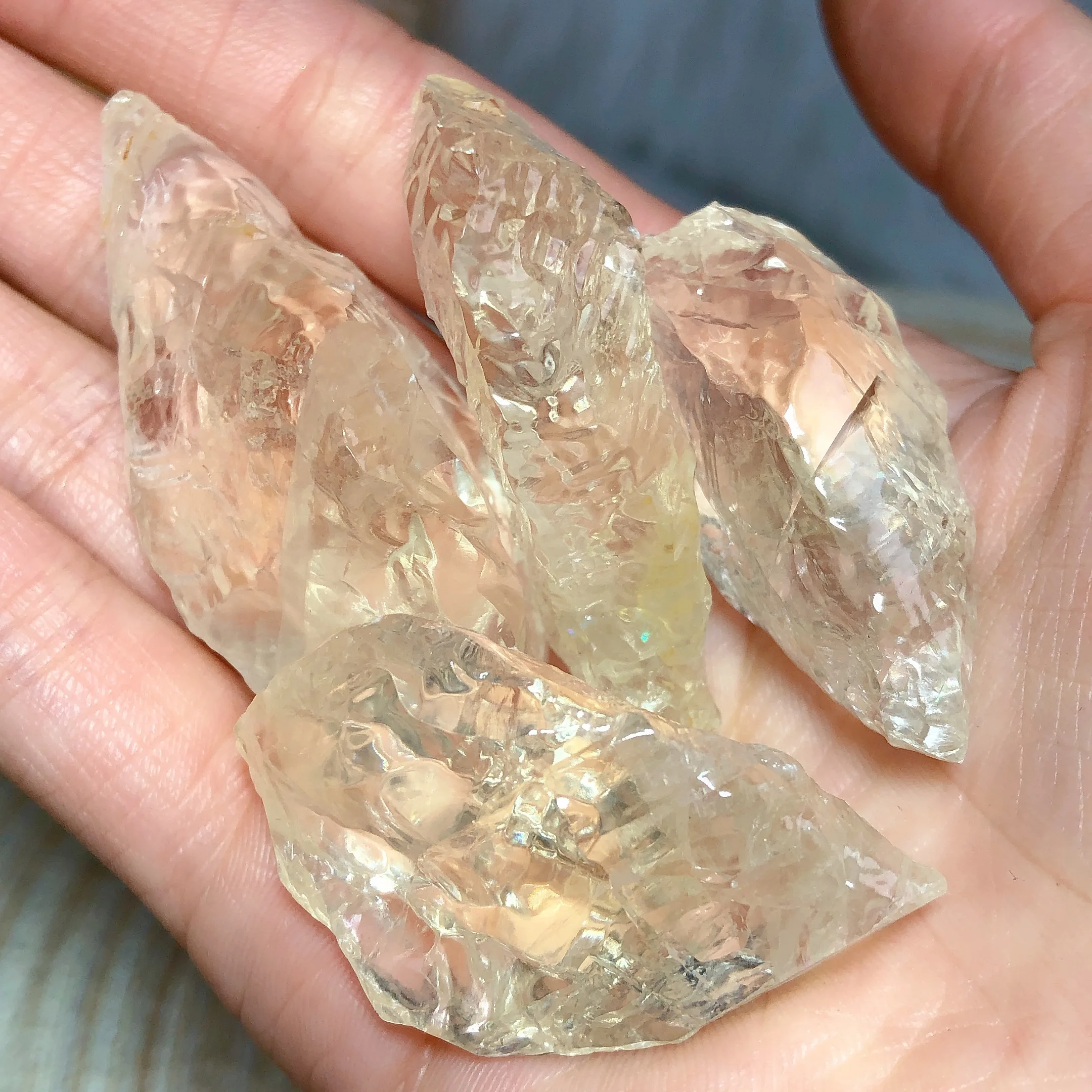 Natural Crystals Honey Calcite Skeletal Raw Stone Energy Reiki Healing ...