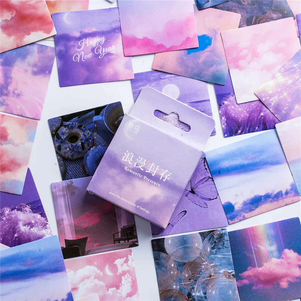 45Pcs-box-Beautiful-Scenery-Stickers-Cute-Colorful-Cloud-Stickers ...